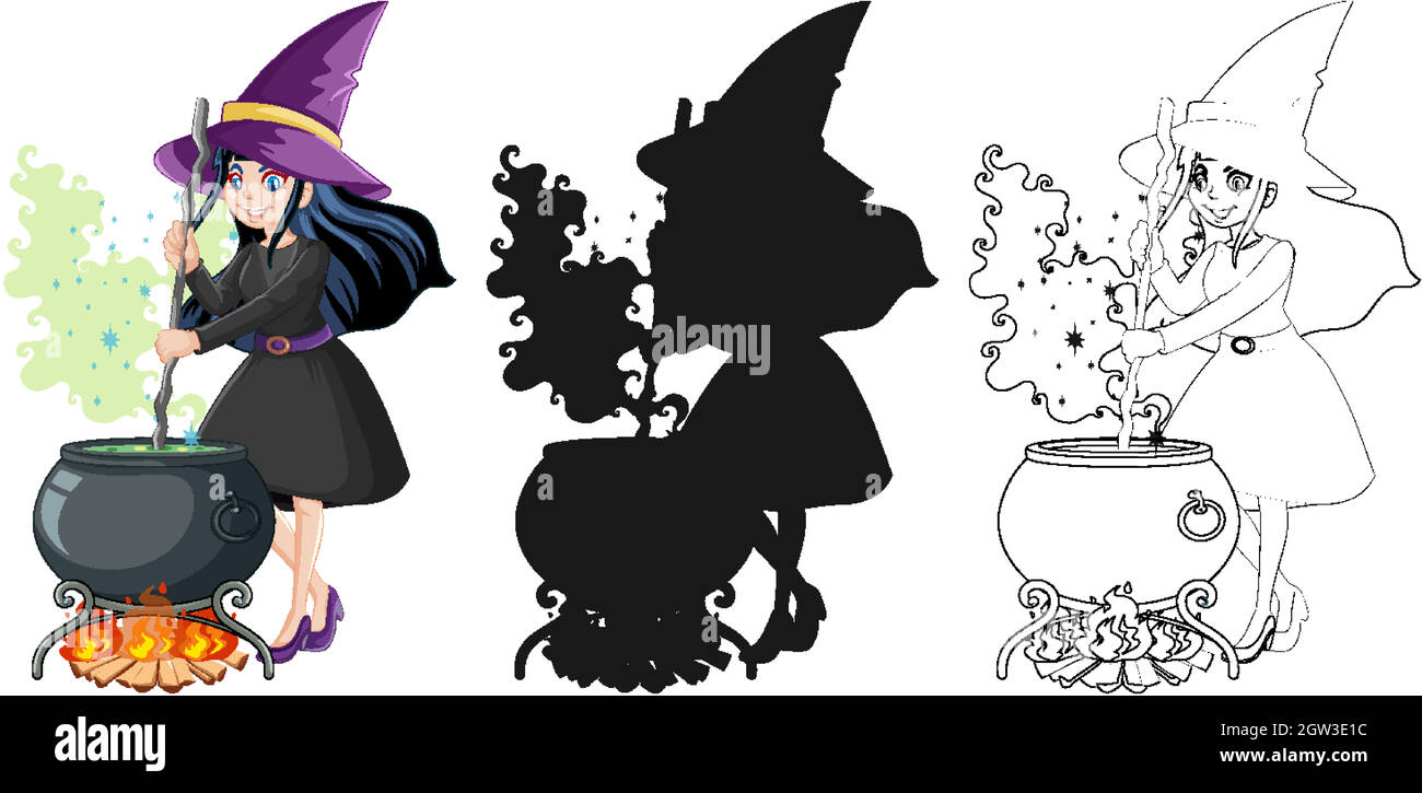 Halloween background pot in Stock Vector Images - Alamy