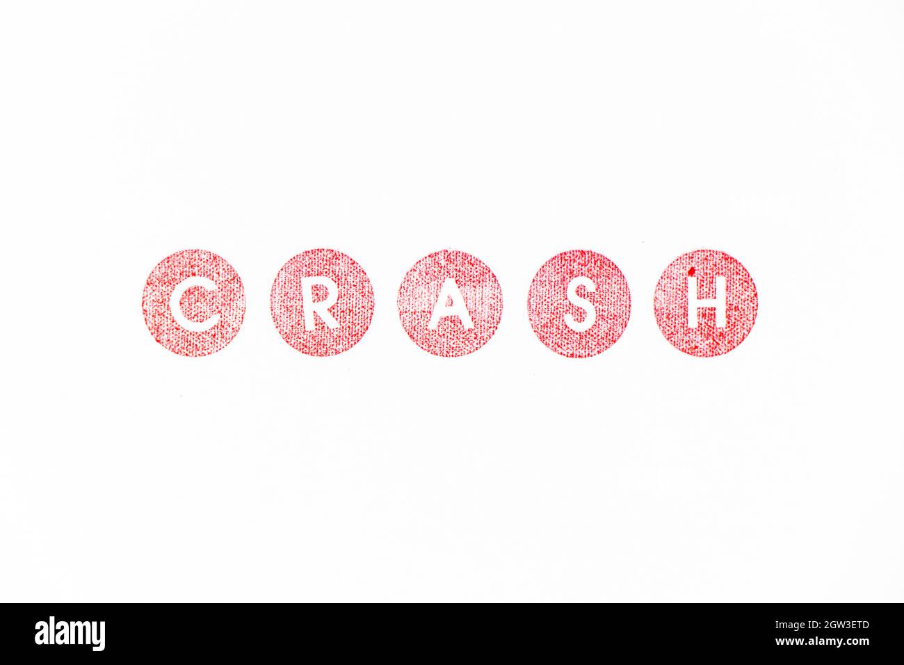 Red color rubber stamp in word crash on white paper background Stock ...