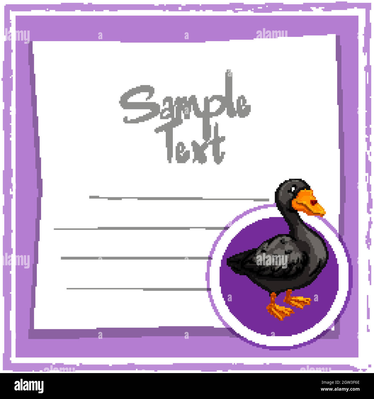 Card template with black duck Stock Vector Image & Art - Alamy