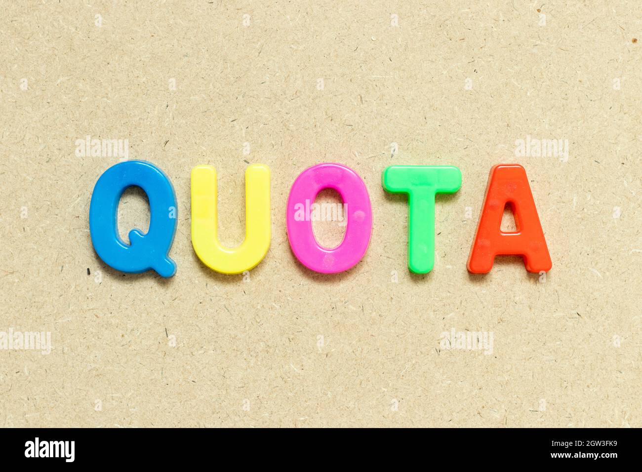 Color alphabet letter with word quota on wood background Stock Photo ...