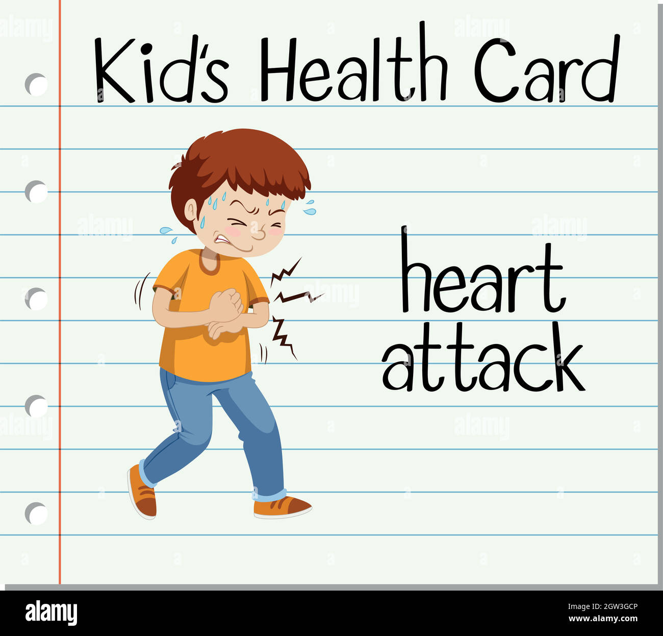 Health card with man having heart attack Stock Vector Image & Art - Alamy
