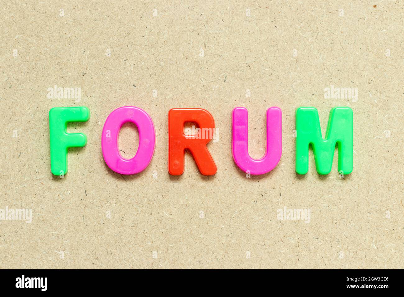 Color alphabet letter with word forum on wood background Stock Photo ...