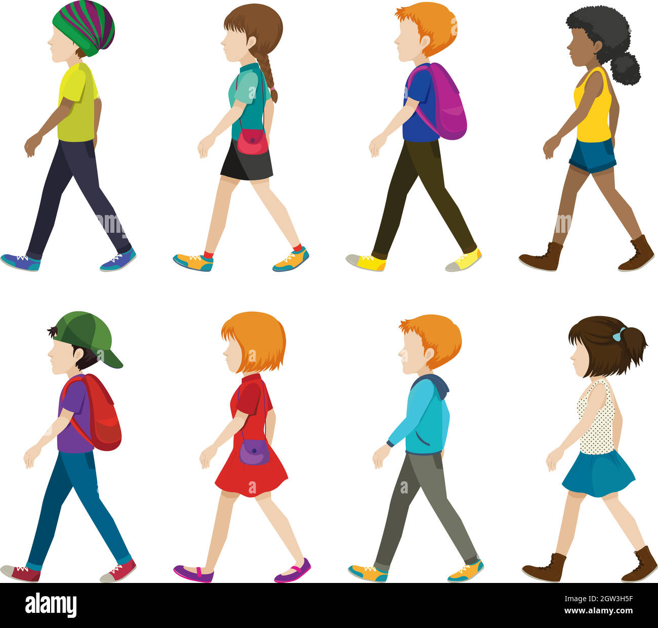 Faceless children walking Stock Vector Image & Art - Alamy