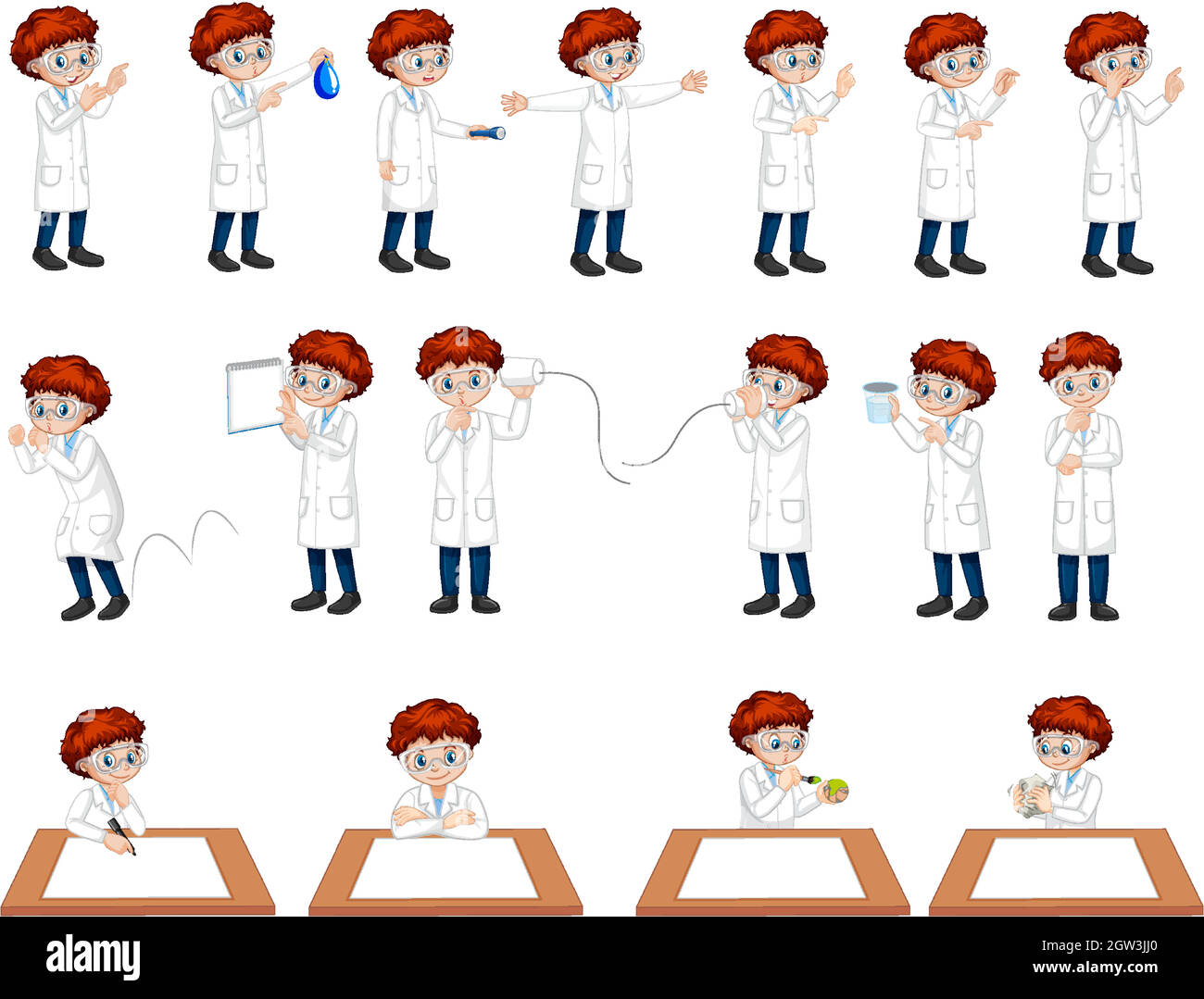 Scientist character cartoon illustration Stock Vector Images - Alamy