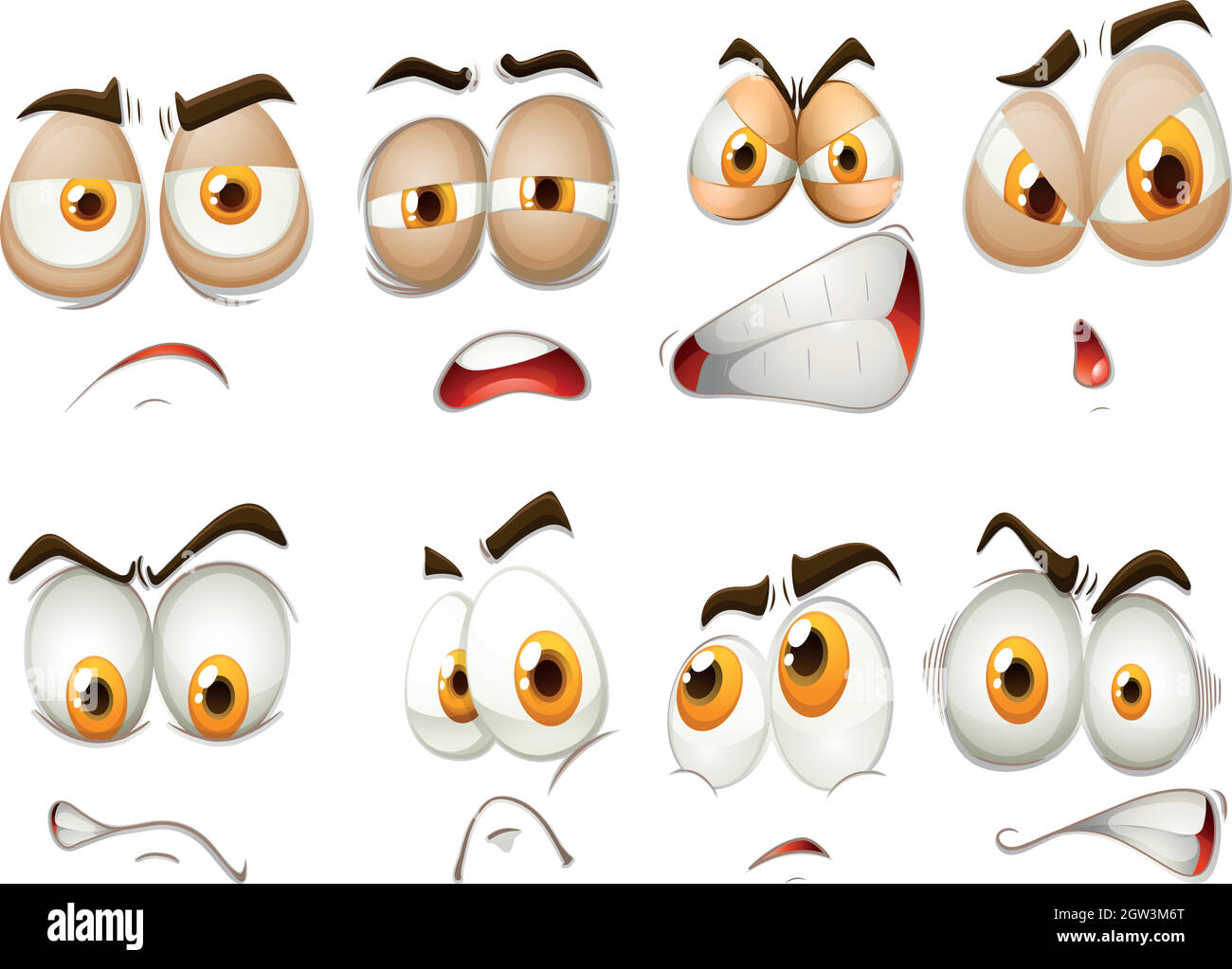 Different emotions of facial expression Stock Vector Image & Art - Alamy