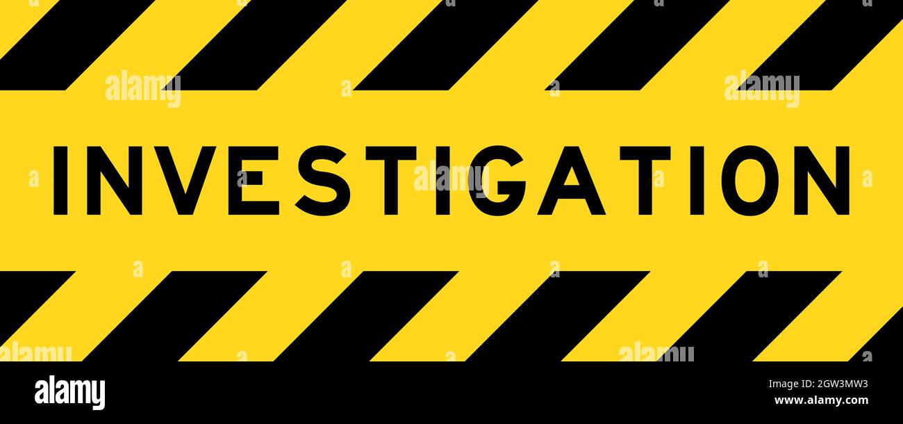 Yellow and black color with line striped label banner with word ...