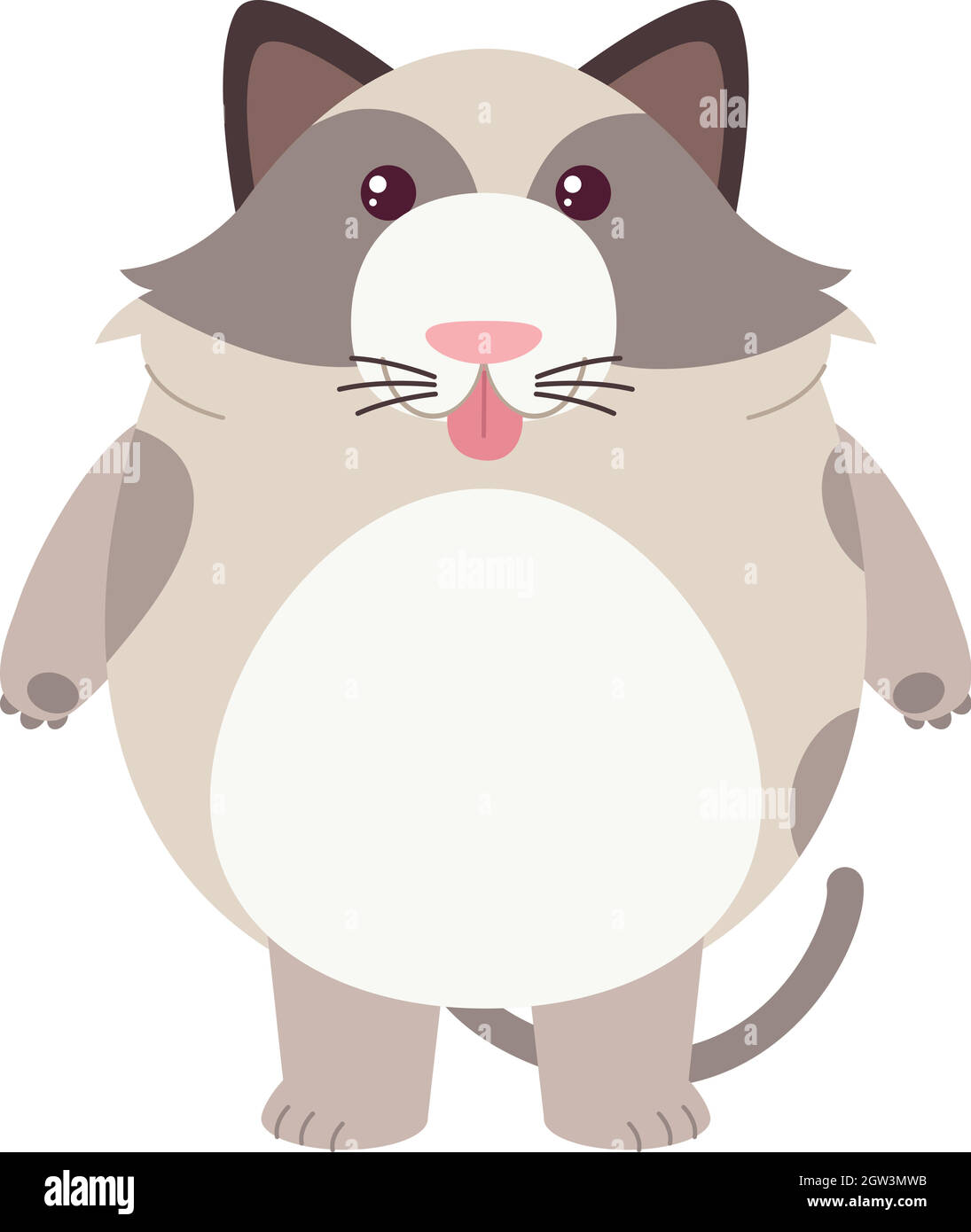 Fat cat on white background Stock Vector Image & Art - Alamy