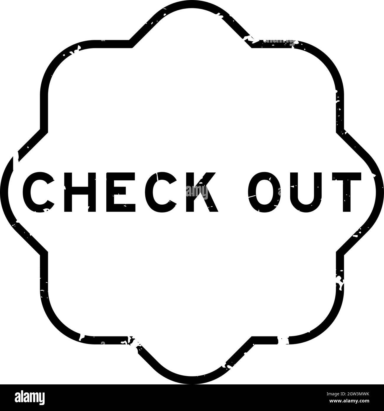 Grunge black check out word rubber seal stamp on white background Stock ...