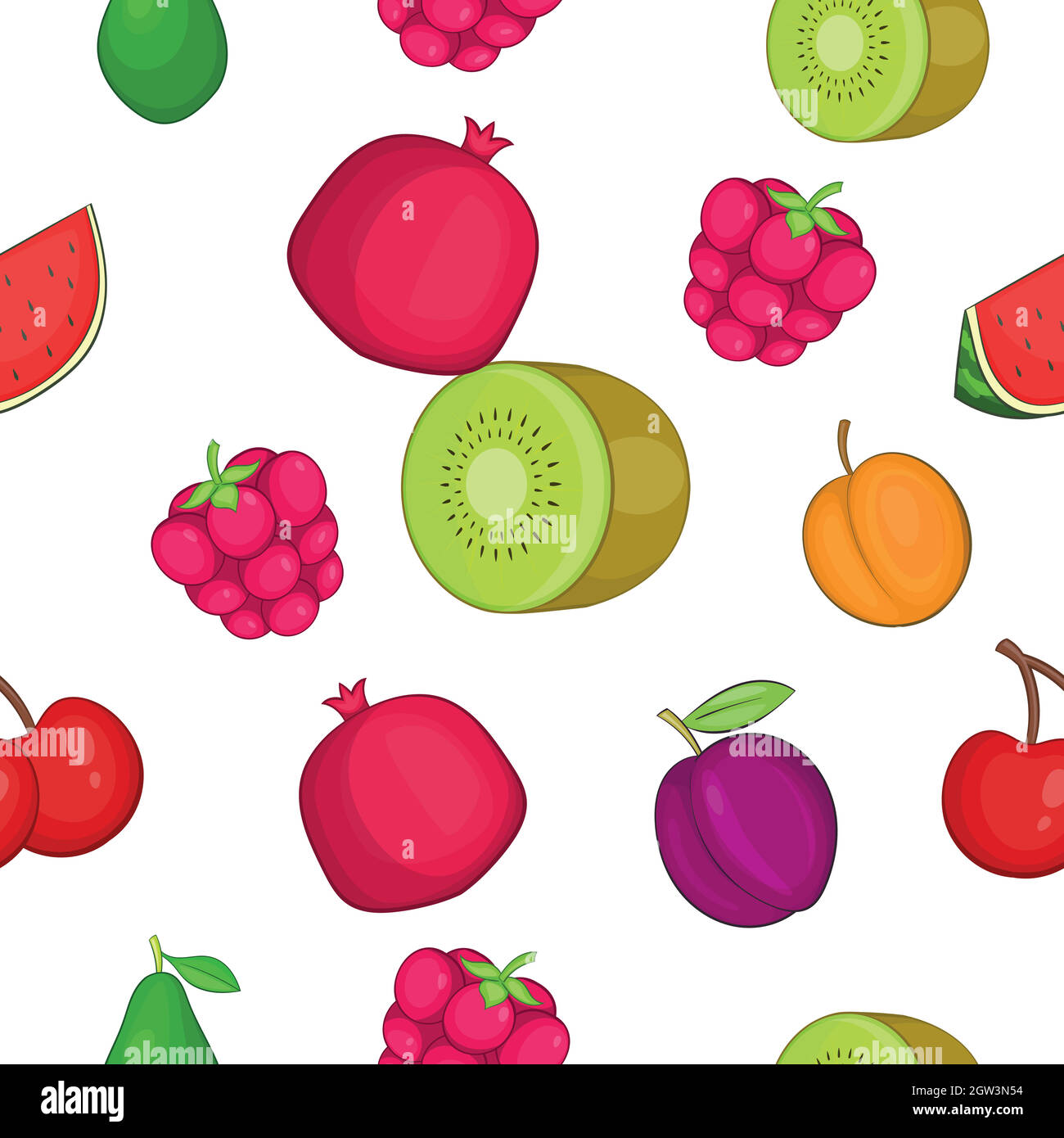Types of fruit pattern, cartoon style Stock Vector Image & Art - Alamy