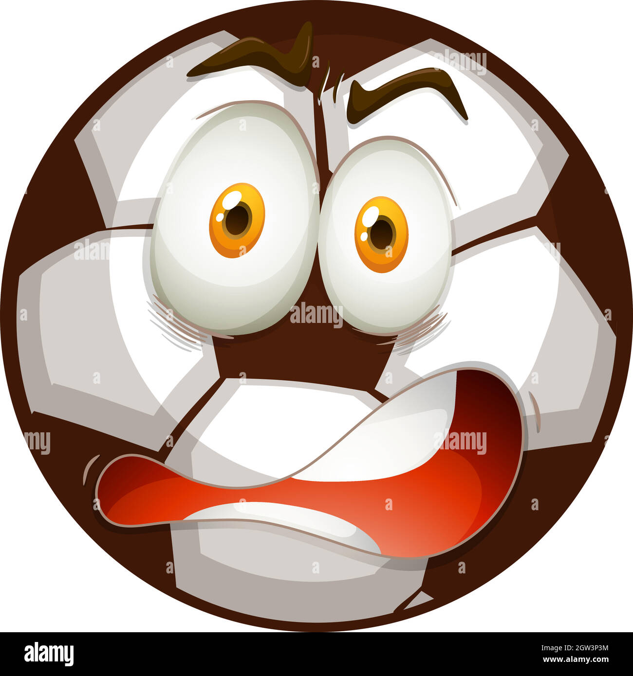 Shocking face on football Stock Vector Image & Art - Alamy