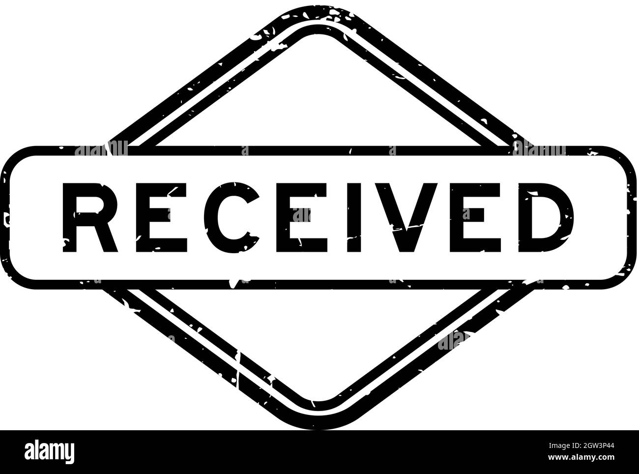 Grunge black received word rubbber seal stamp on white background Stock ...