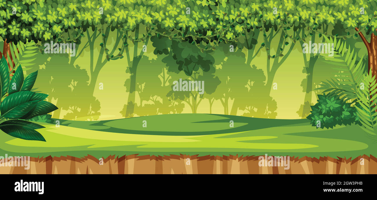 Green jungle illustration hi-res stock photography and images - Alamy