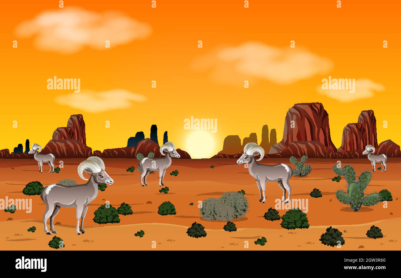 Wild desert landscape at daytime scene Stock Vector Image & Art - Alamy