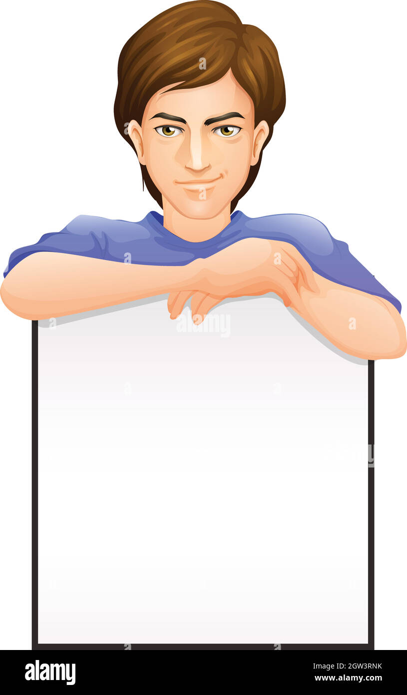 A handsome man with an empty signage Stock Vector Image & Art - Alamy
