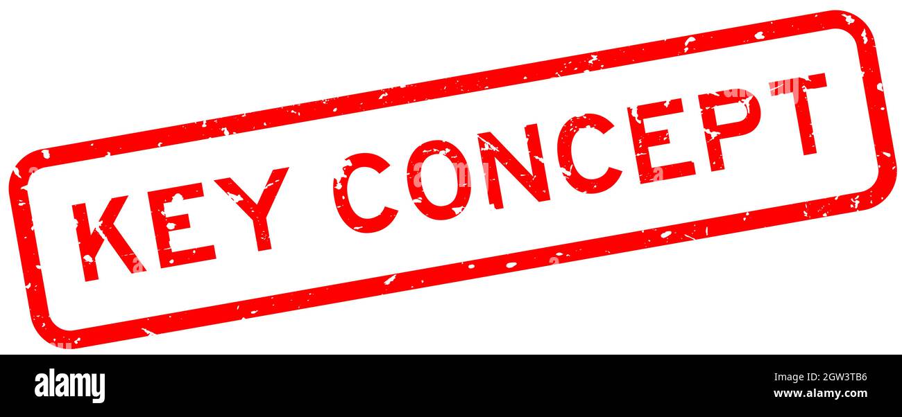 Grunge red key concept word square rubber seal stamp on white ...