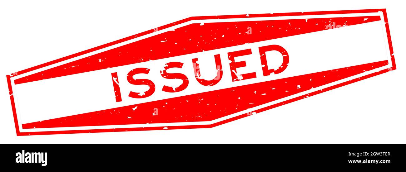 Grunge red issued word hexagon rubber seal stamp on white background Stock Vector Image & Art ...