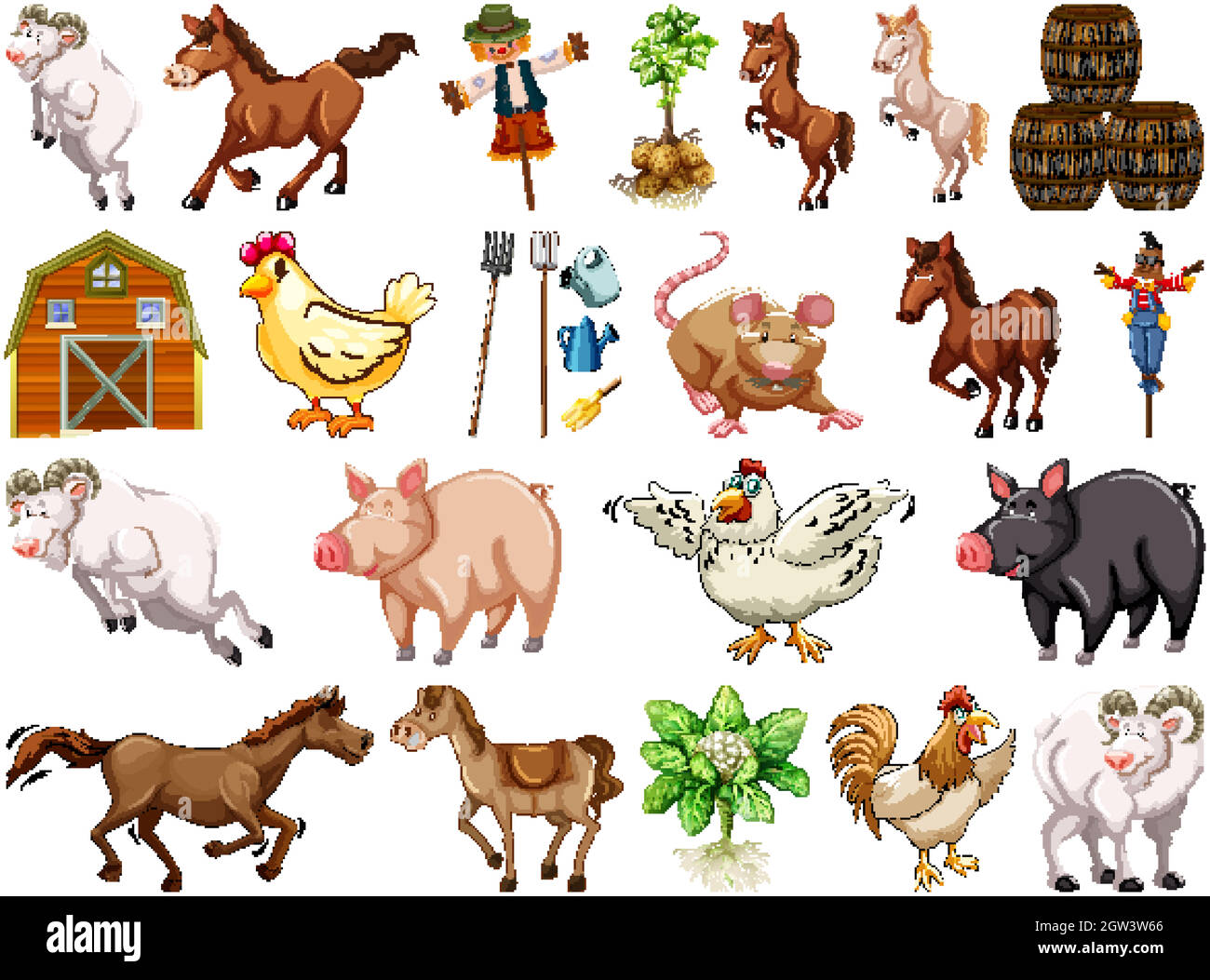 Set of farm element Stock Vector Image & Art - Alamy