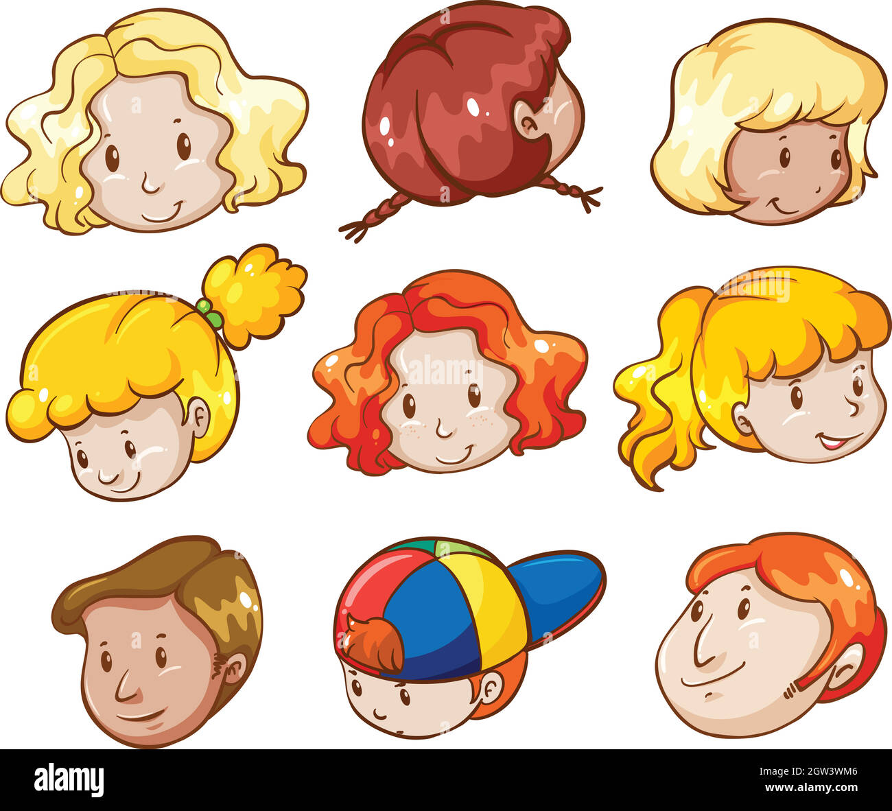 Heads of different people Stock Vector Image & Art - Alamy