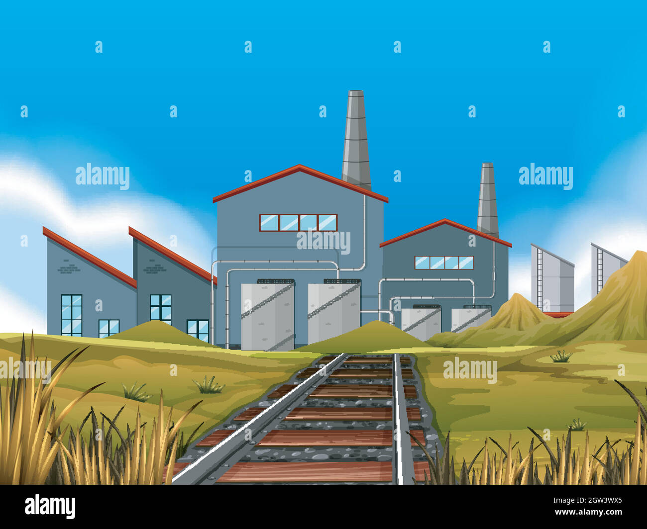 Building a factory Stock Vector Images - Alamy