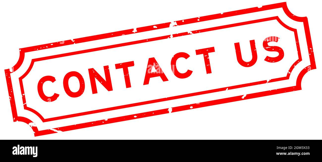 Grunge red contact us word rubber seal stamp on white background Stock ...