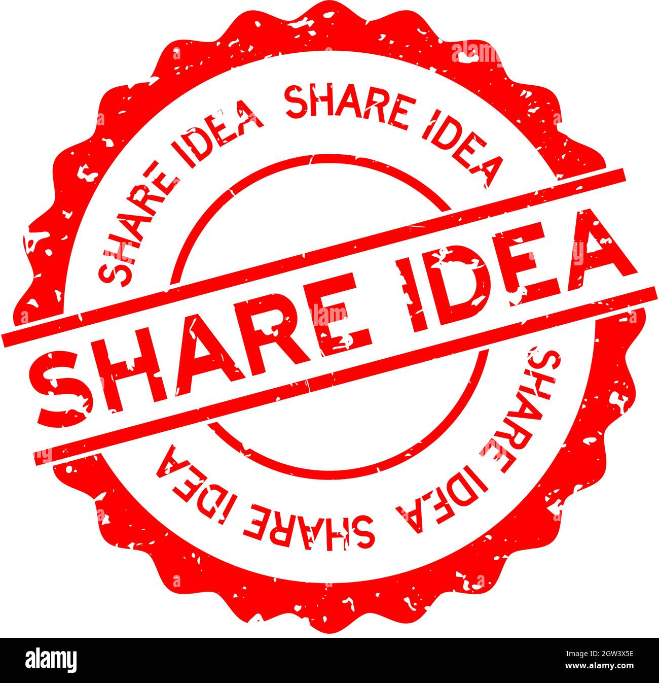 Grunge red share idea word round rubber seal stamp on white background Stock Vector Image & Art ...