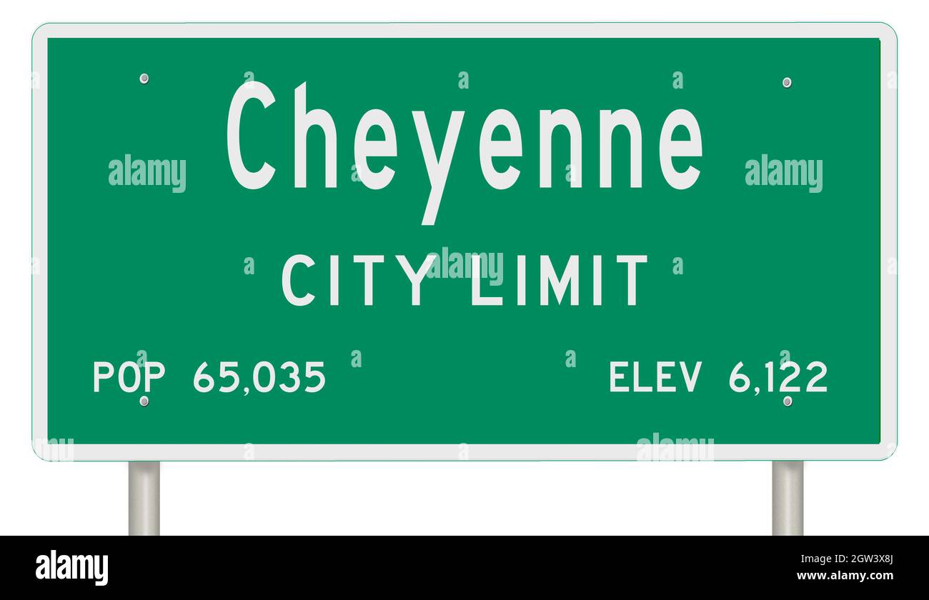 Cheyenne road sign hi-res stock photography and images - Alamy