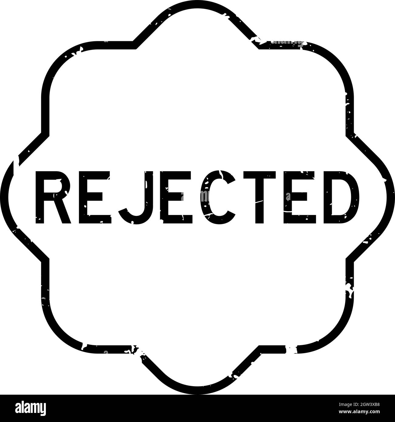 Grunge black rejected word rubber seal stamp on white background Stock ...