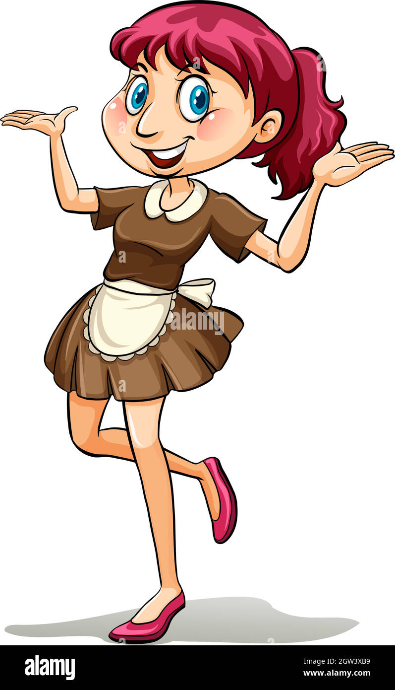 Happy waitress Stock Vector Images - Alamy