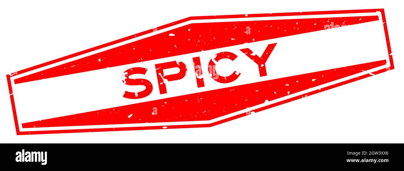 Grunge red spicy word hexagon rubber seal stamp on white background Stock Vector Image & Art - Alamy