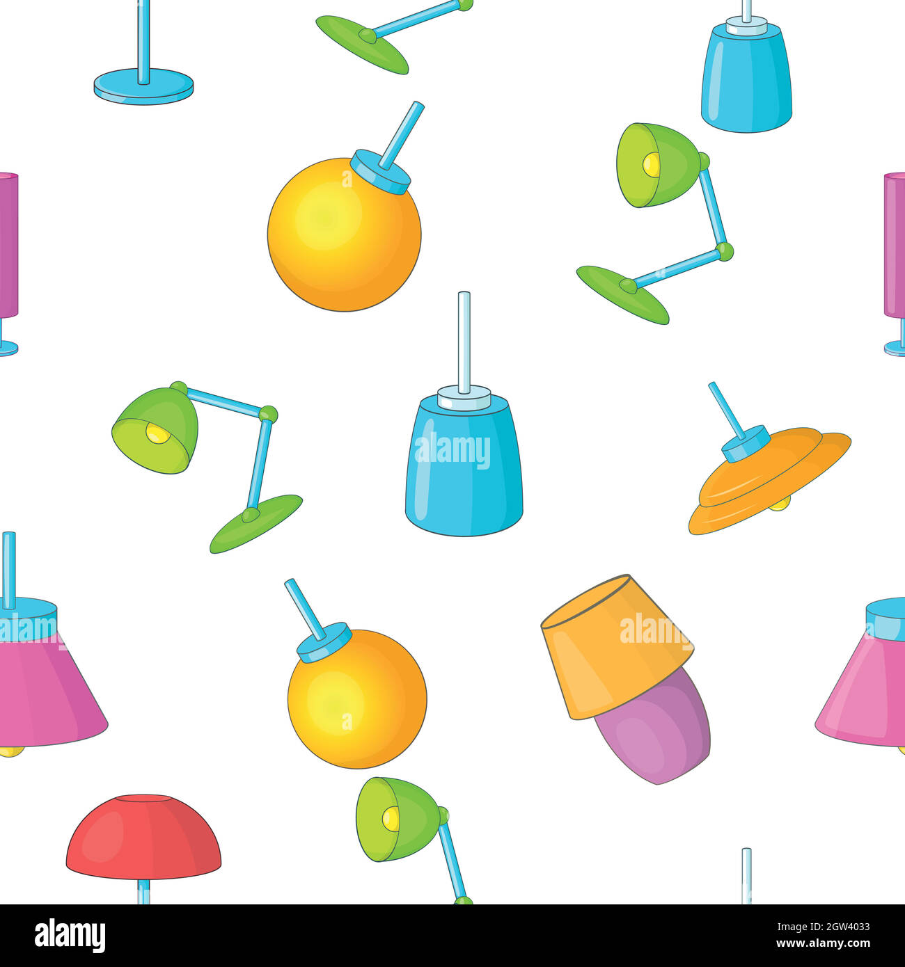 Lamp pattern, cartoon style Stock Vector Image & Art - Alamy