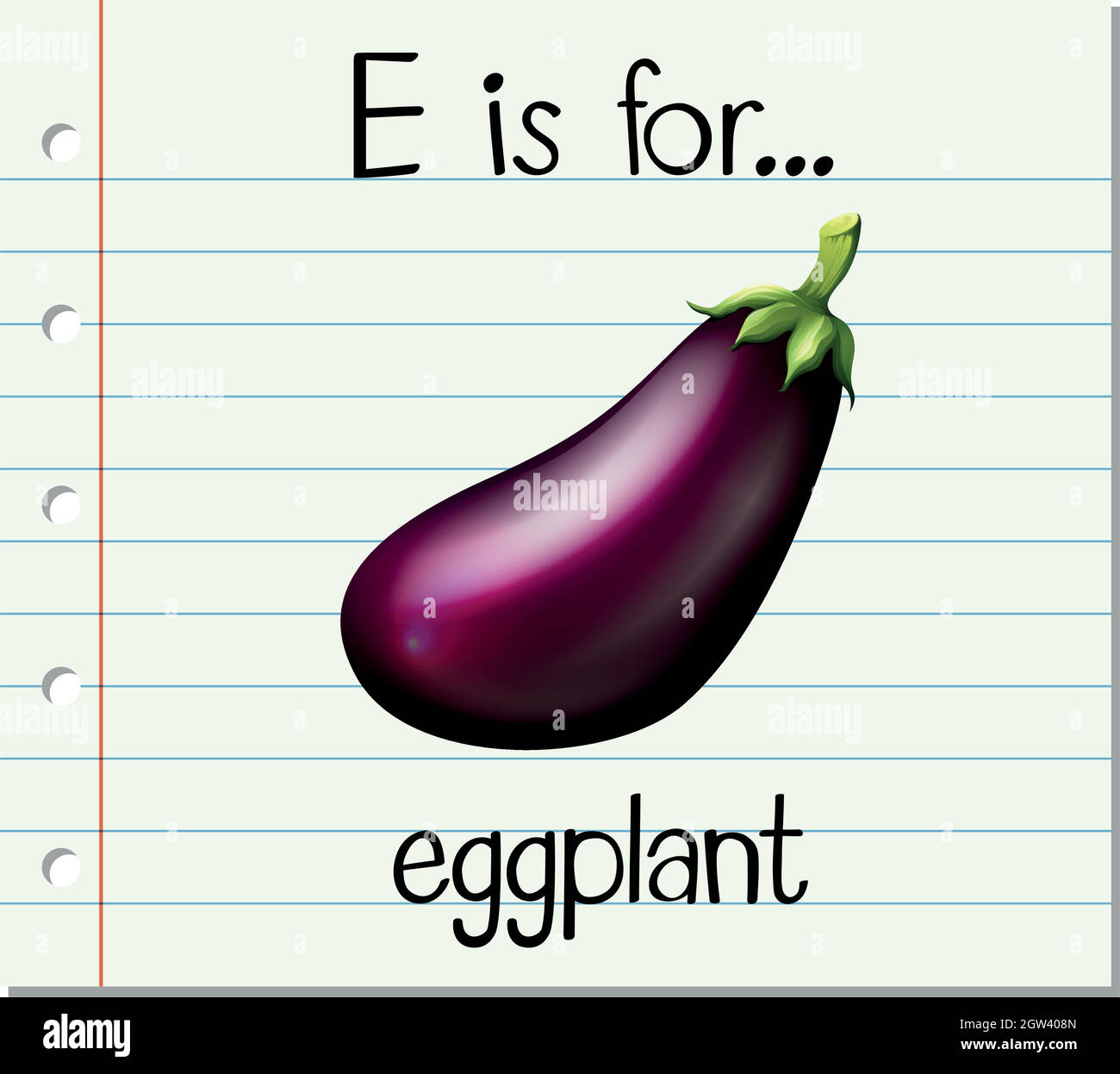 Flashcard letter E is for eggplant Stock Vector Image & Art - Alamy