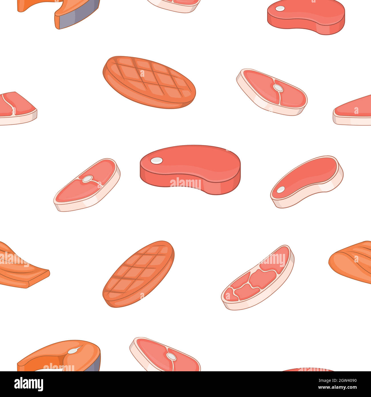 Meat pattern, cartoon style Stock Vector Image & Art - Alamy