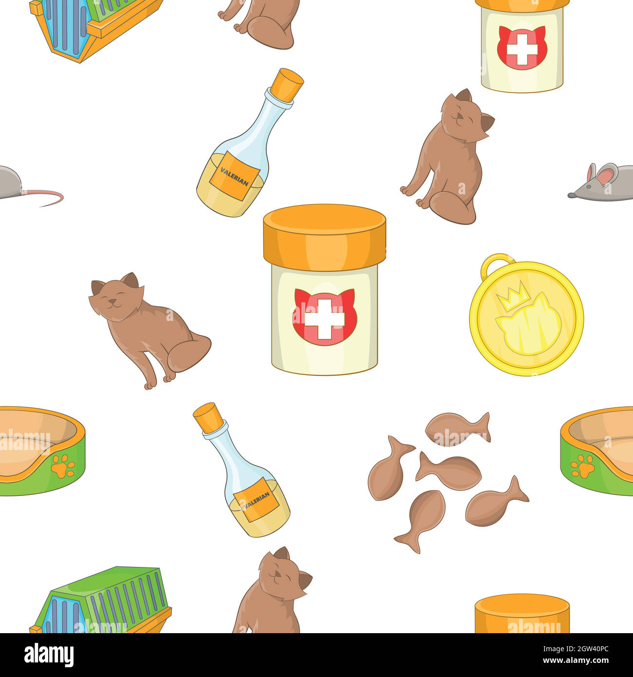 Pet pattern, cartoon style Stock Vector Image & Art - Alamy