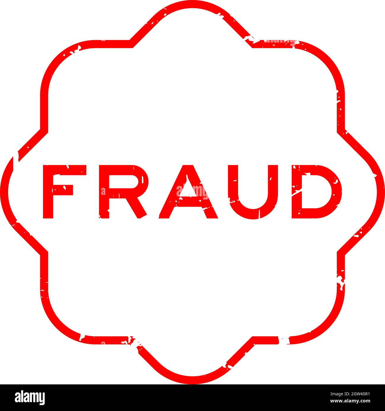 Grunge red fraud word rubber seal stamp on white background Stock ...