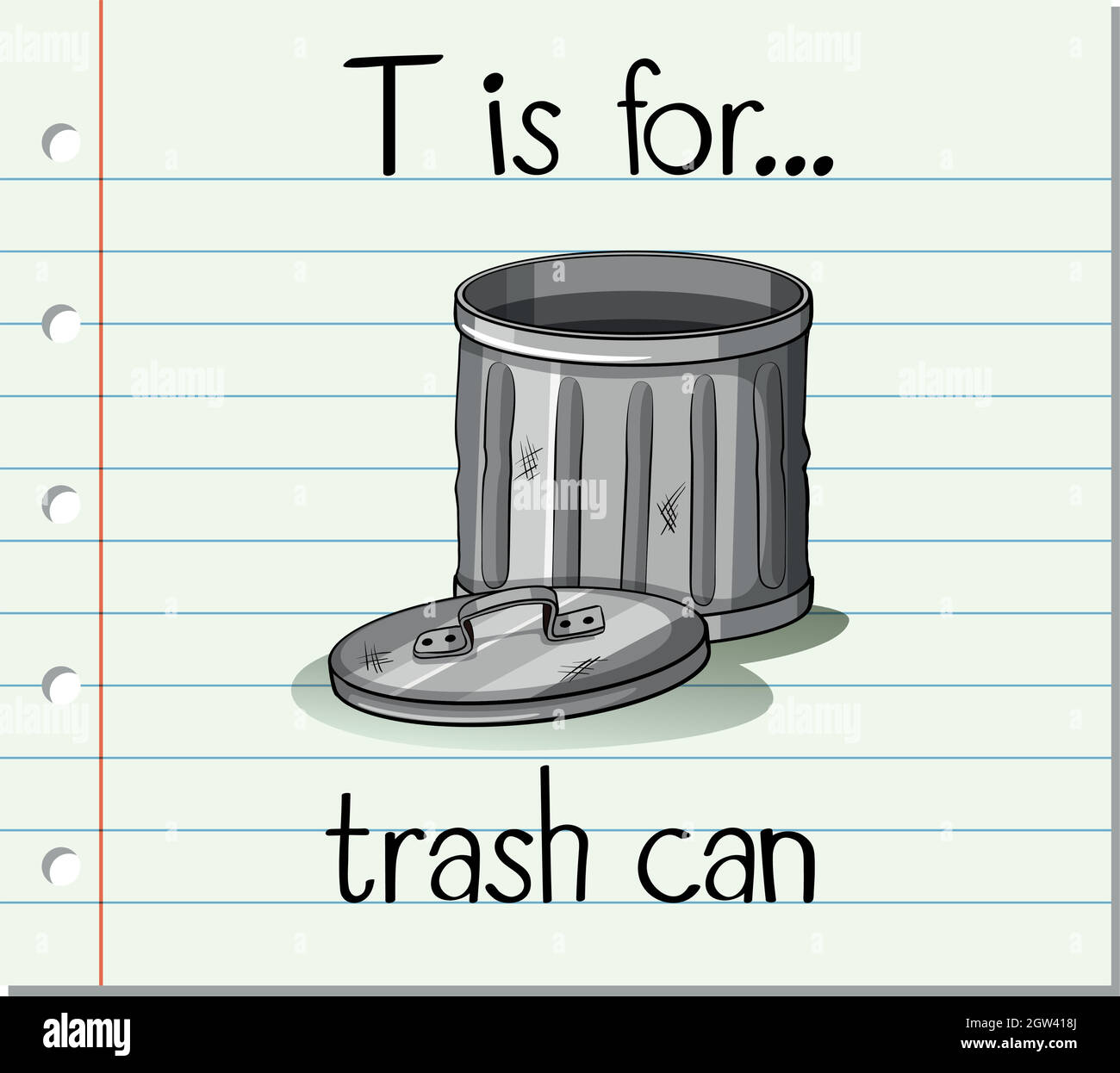 Flashcard letter T is for trashcan Stock Vector Image & Art - Alamy