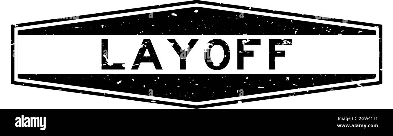 Grunge black layoff word hexagon rubber seal stamp on white background ...