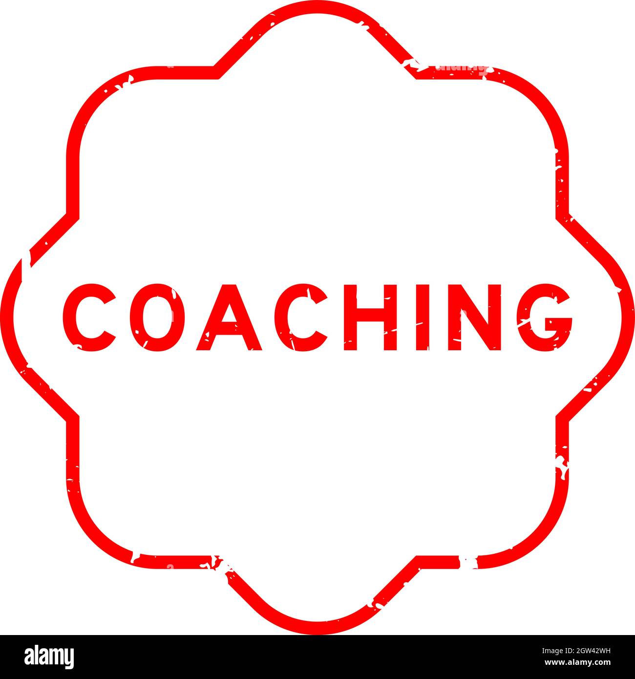 Grunge red coaching word rubber seal stamp on white background Stock ...