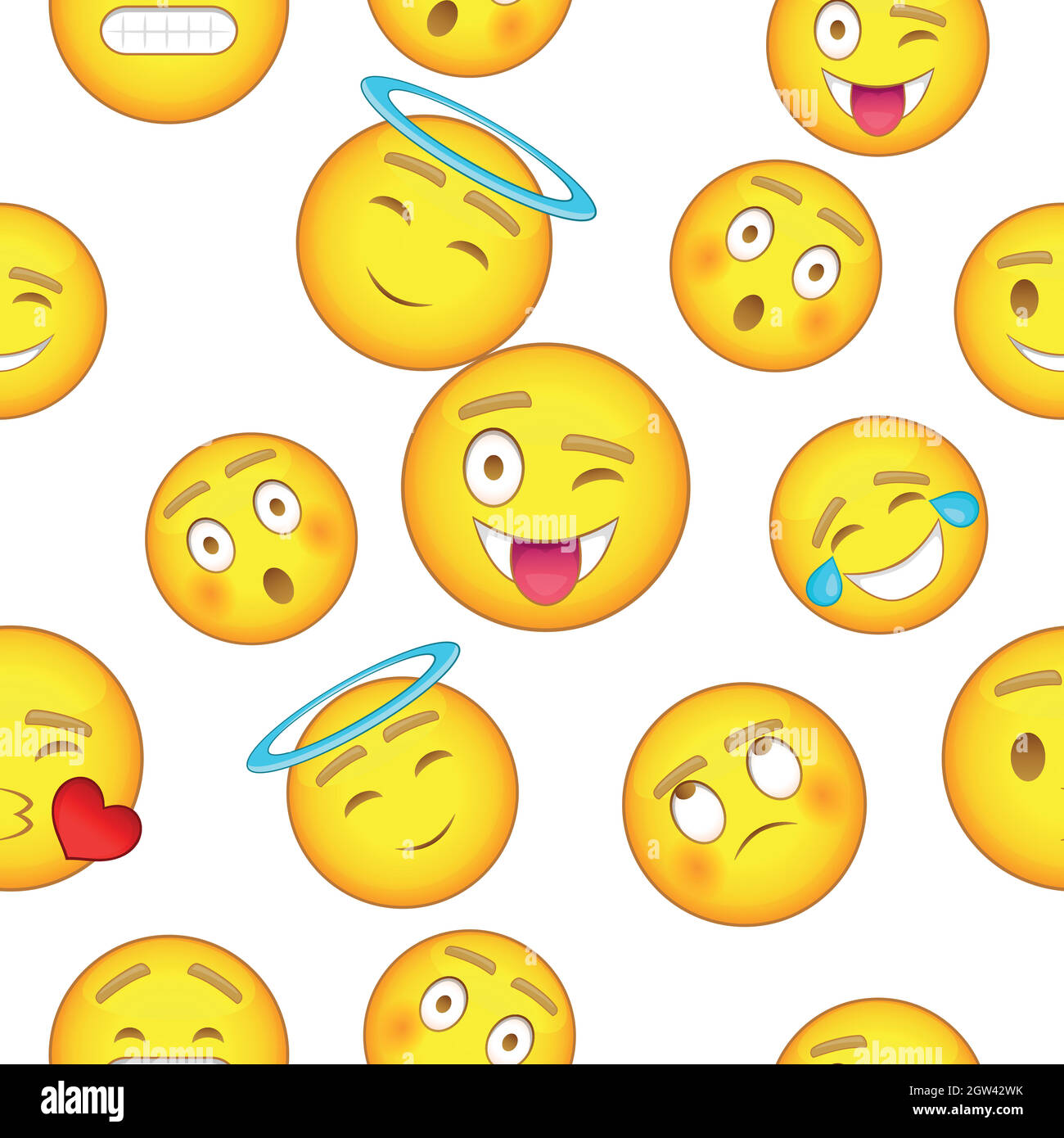 Types of emoticons pattern, cartoon style Stock Vector Image & Art - Alamy