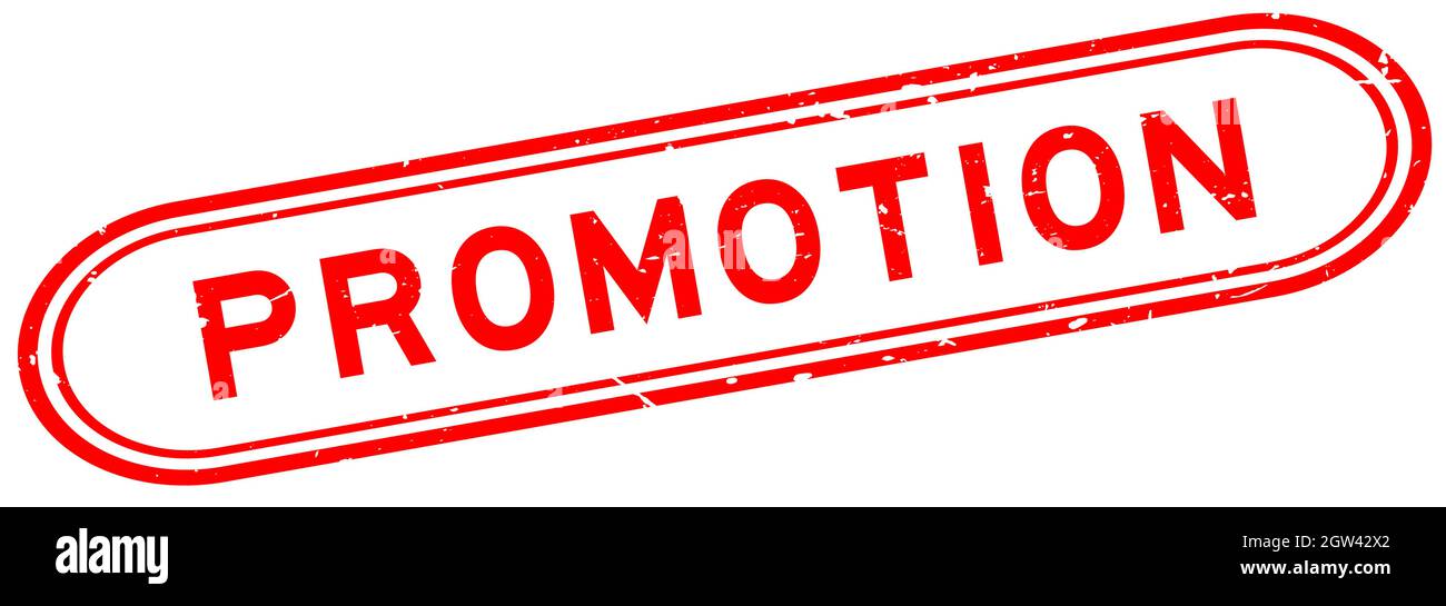 Grunge red promotion word rubber seal stamp on white background Stock ...