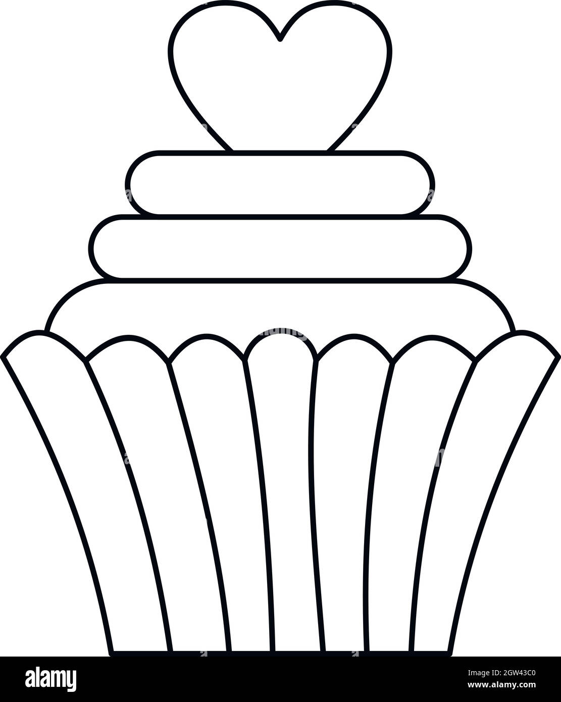 Baked muffin icon outline Stock Vector Images - Alamy