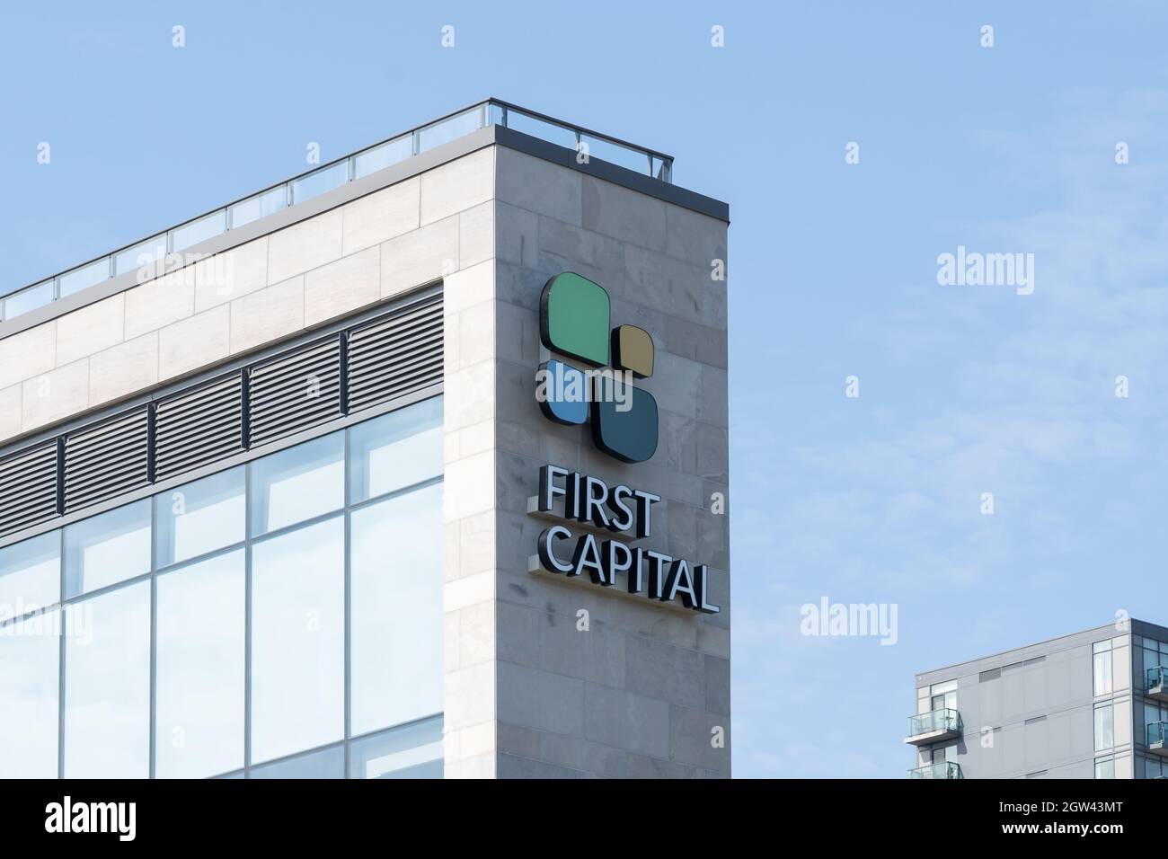 Toronto, Canada - October 2, 2021: First Capital REIT sign on their ...
