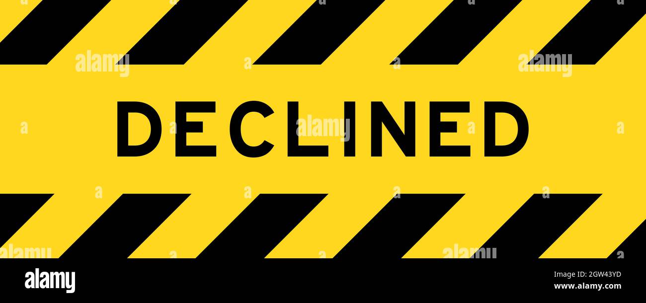 Yellow and black color with line striped label banner with word ...