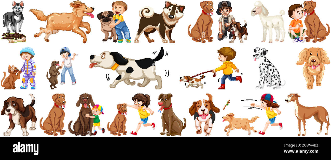 Set of different dog breed cartoon Stock Vector Image & Art - Alamy