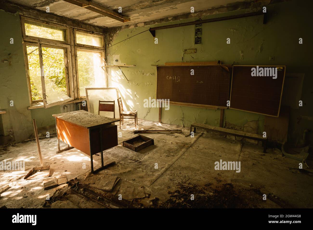 Classroom in the School of District 3 - Pripyat, Chernobyl Exclusion ...
