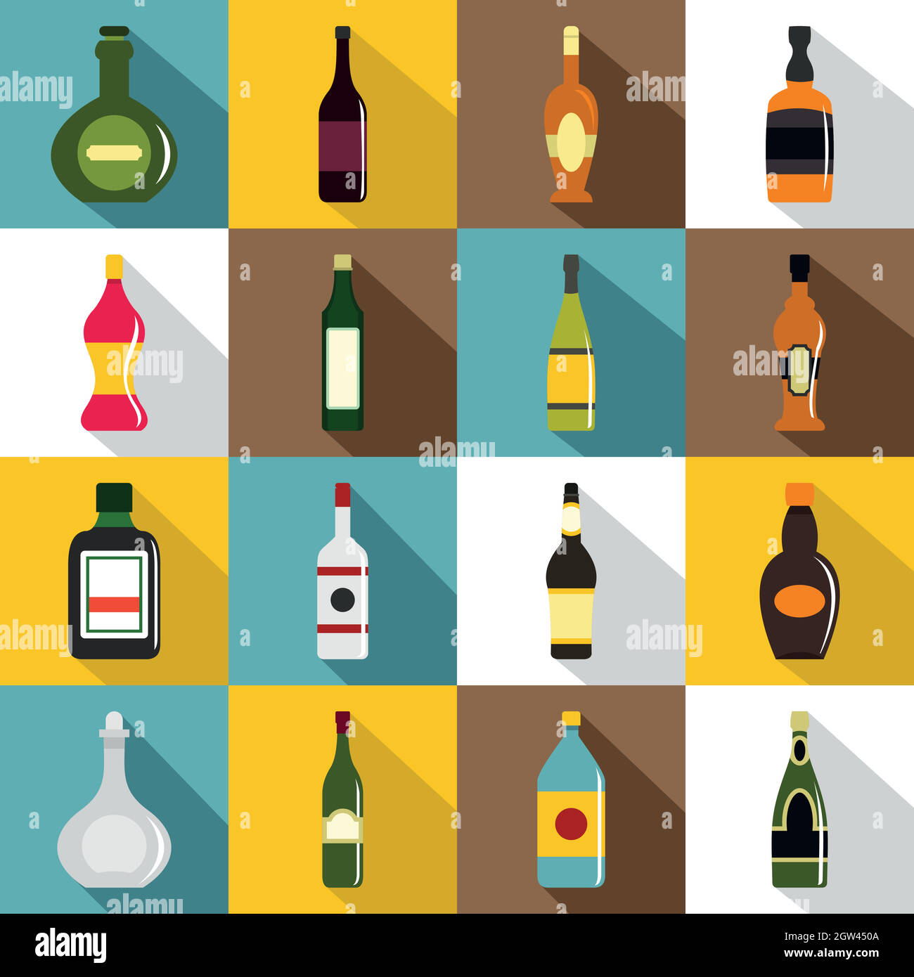 Bottle forms icons set, flat style Stock Vector Image & Art - Alamy