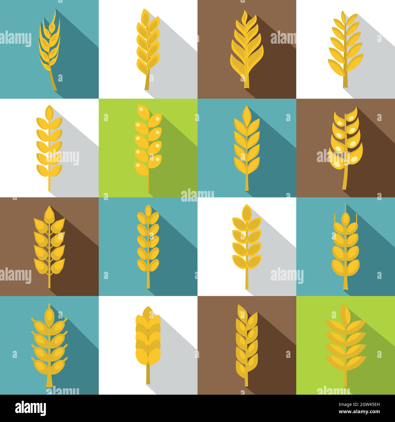 Ear corn icons set, flat style Stock Vector Image & Art - Alamy