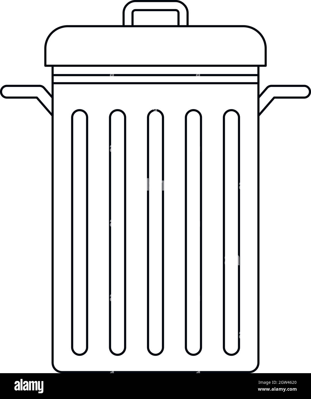 Trash can with lid icon, outline style Stock Vector Image & Art - Alamy