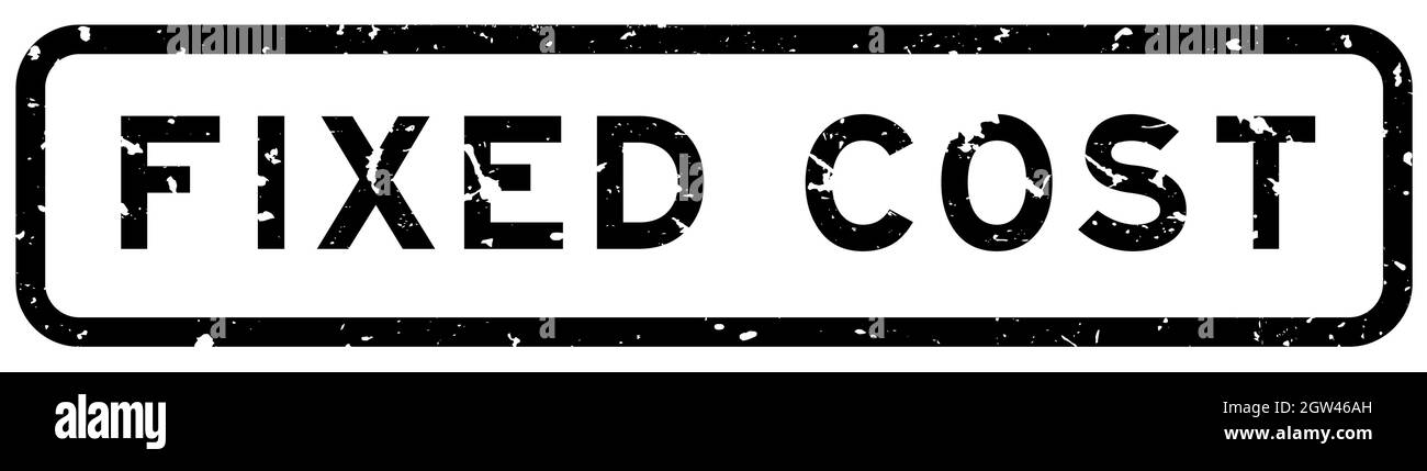 Grunge black fixed cost word square rubber seal stamp on white ...