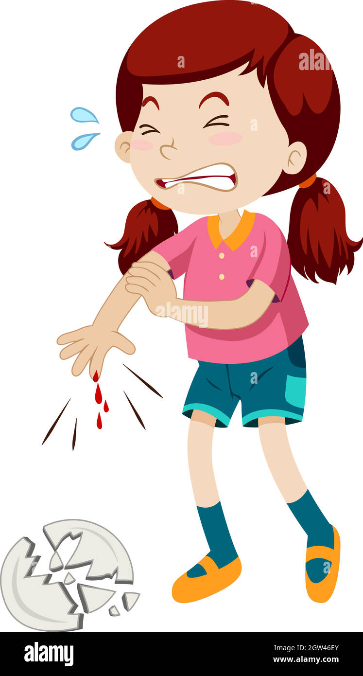 Little girl cut her finger Stock Vector Image & Art - Alamy