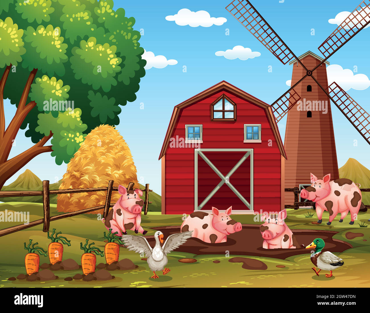 Happy rural farm animals Stock Vector Image & Art - Alamy